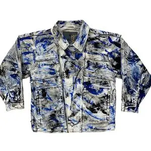 ZASTASTUDIO Color Palette Raw Denim Oversized Jacket - Blue/white