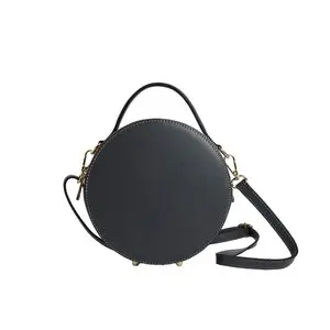 BETSY & FLOSS Round Leather Crossbody Bag - Grey