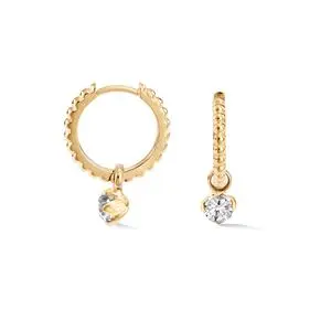 DOWER & HALL Vermeil Orissa Hoops With White Topaz - Gold