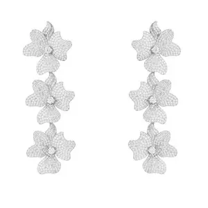 LATELITA Jasmine Flower Triple Drop Earrings