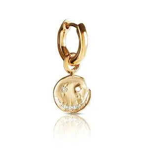 KASUN LONDON Smile Aquamarine Hoop Earrings - Gold