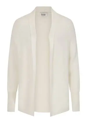 LOOP CASHMERE Relaxed Edge-to-edge Cardigan - White