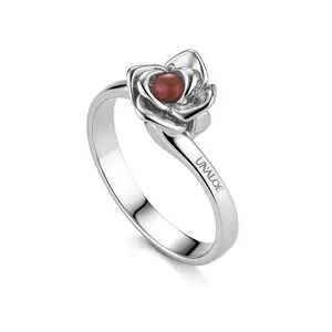UNALOE Magnifica Ring Sterling Silver Ruby - Silver/red