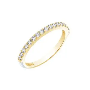 DIAMONBLISS Embellished Swarovski Zirconia Half Eternity Ring - Yellow