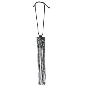 METAMORPHOZA Oversize Metallic Print Necklace - Black