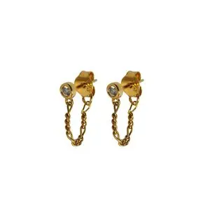 AREIA JEWELLERY Seraphine Stud Chain Earrings - Gold
