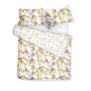 DECOFLUX HOME Sateen Bed Linen Set Rainbow - White