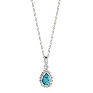 CHARLOTTE'S WEB JEWELLERY Sterling Silver Turquoise Pendant Necklace - Blue/silver