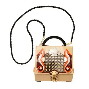 GISSA BICALHO Acrylic Hipocampus Clutch - Orange