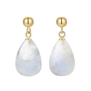 KATY FAYE Moonstone Dangle Earrings - Gold