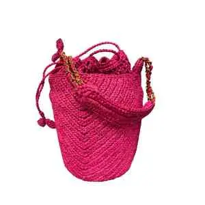 ZANATANY CONCEPTS Bucket Bag With Chain Strap - Pink