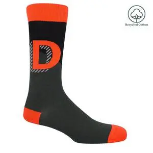 PEPER HAROW - MADE IN ENGLAND Alphabet D Socks Grey