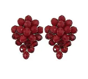 Fairchild Baldwin Pear Ruby Earrings - Red
