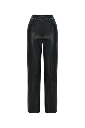 EXQUISE Straight Leg Vegan Leather Pants