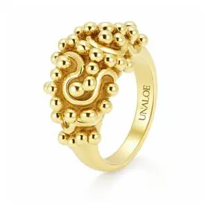 UNALOE Sterling Silver-plated Ribes Ring - Gold