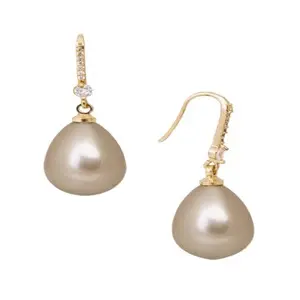 Saachi Pearl Dangle Earrings - Brown