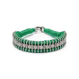 CARAVAN OF STONES Verdon Thread Pavé Diamond Bracelet - Green