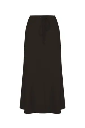 EXQUISE Satin Midi Skirt