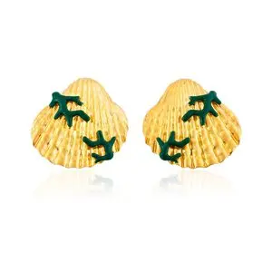 MILOU JEWELRY Seashell Dangle Earrings - Green