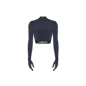 MONOSUIT Cropped Long Sleeve High Neck Top With Removable Gloves
