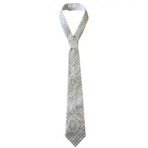 NANDANIE Embroidered Floral Petite Necktie - White