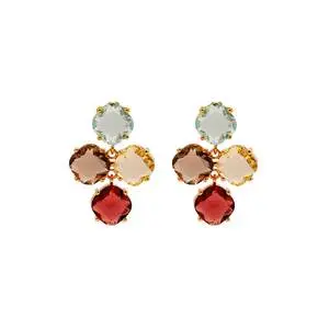 MONARCH Glass Stone Drop Earrings - Gold
