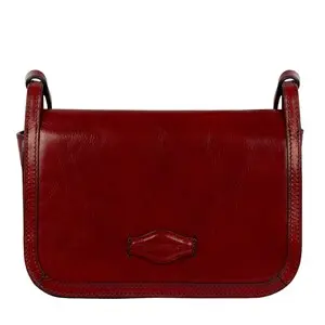 TIME RESISTANCE Leather Crossbody Bag - Red