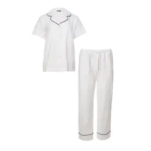 PRETTY YOU Luxury Suite Waffle Short & Shirt Trouser Set - White