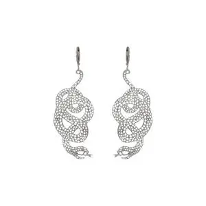 ZOË & MORGAN Lacy Snake Dangle Earrings - Silver