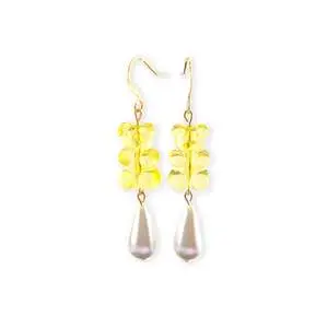 BY CHAVELLI Gummy Bear Pearl Drop Earrings - Yellow
