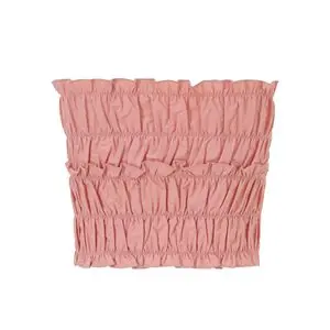 BALOU Shirring Strapless Top - Pink
