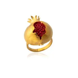 MILOU JEWELRY Pomegranate Adjustable Ring - Gold