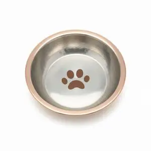 ANATOLIACRAFT Neutrals Handcrafted Solid Copper Paw Design Pet Bowl - Brown