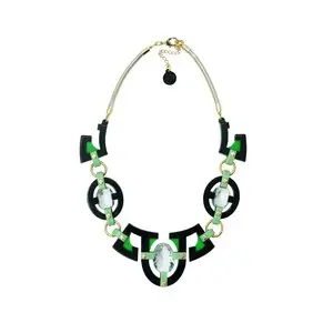 GISSA BICALHO Handmade Acrylic Plastron Necklace - Green