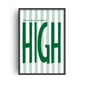 FANCLUB Getting High Oasis Retro Music Giclée Art Print A2 - Green
