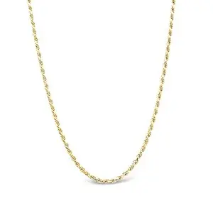 LUTIRO Diamond Cut Rope Chain Necklace