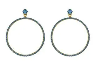 VICKISARGE Jumbo Hoop Clip-On Earrings Blue