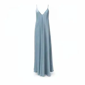 JANARA JONES Sky Mariella Satin Maxi Dress - Blue