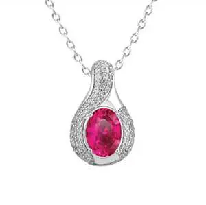Arte Madrid Sierra Pavé Amulet Necklace - Pink