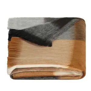ALPACA LOCA Scarf/shawl Blocked Black/grey/naturals Alpaca Wool - Black/gray
