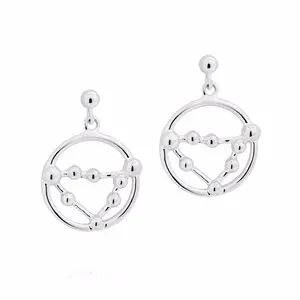 YASMIN EVERLEY JEWELLERY Capricorn Astrology Drop Stud Earrings - Silver