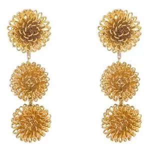 Pat’s Jewelry Floral Brass Clip-on Earrings