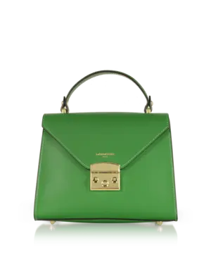 LE PARMENTIER Peggy Leather Top Handle Satchel - Green