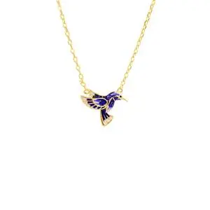 1610ISTANBUL Bluebird Pendant Necklace - Gold