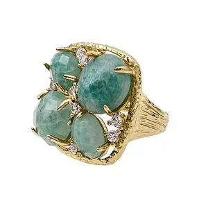 FARRA Amazonite Statement Ring - Green