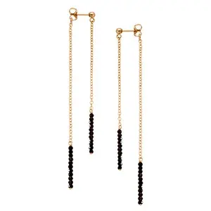 HEATHER HAWKINS Gold-filled Spinel Duster Earrings - Black