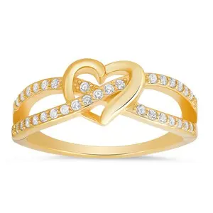 KYLIE HARPER Swirl Heart Diamond Cz Ring - Gold