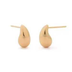 NELLOU JEWELLERY Teardrop Stud Earrings Plated Sterling Silver - Gold