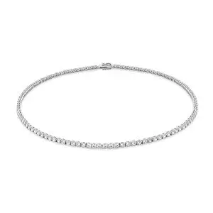 SALLY SKOUFIS Rebel Necklace With Cz Diamond Simulant - Silver/white