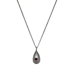 PUNCHI Ruby Droplet Necklace